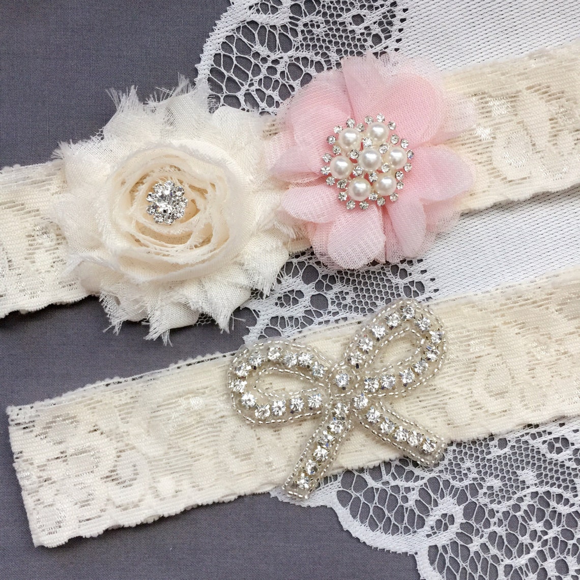 Wedding Garter Bridal Garter Pale Pink Garter Set Lace Garter | Etsy