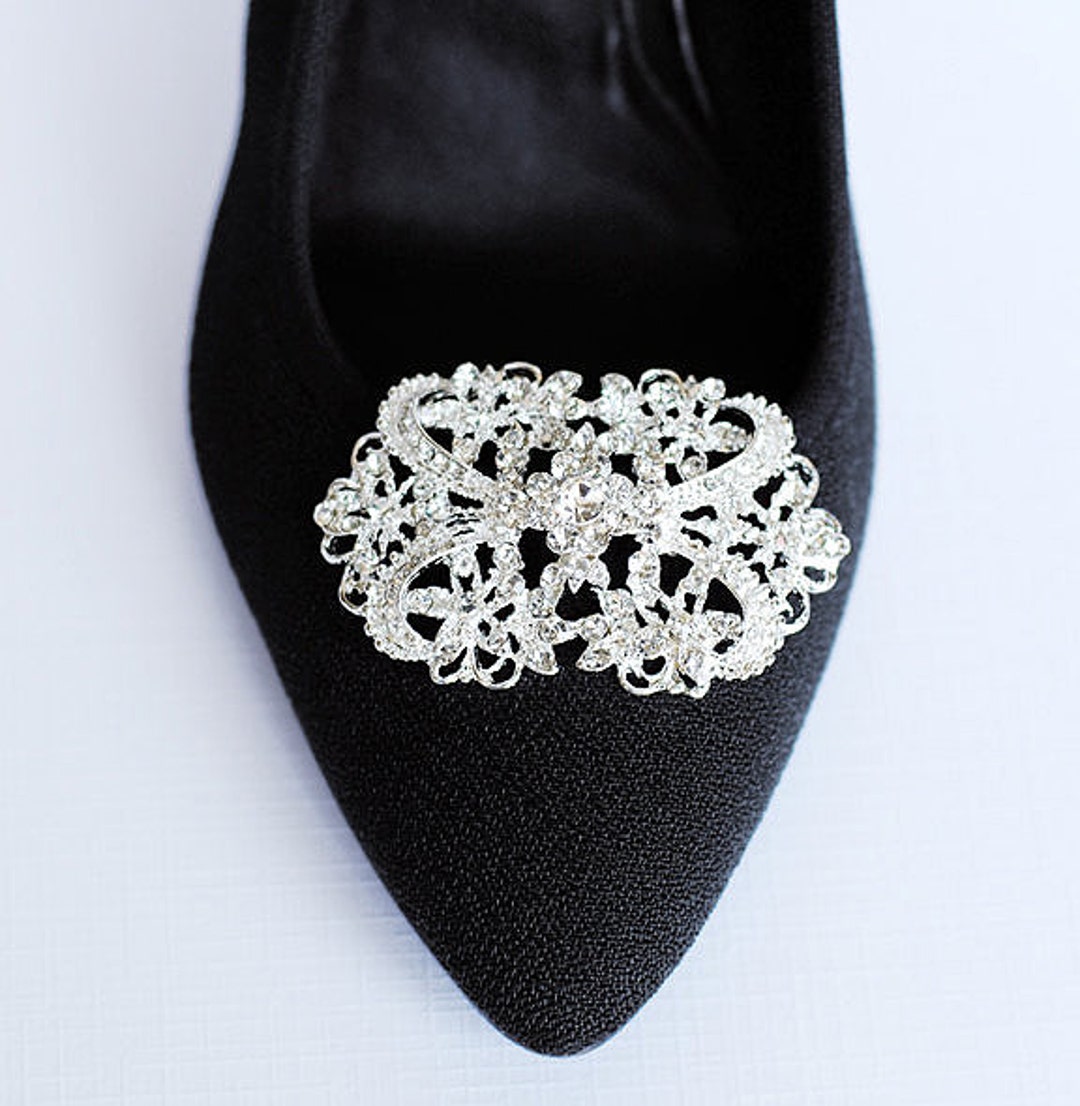 SALE Bridal Shoe Clips Crystal Rhinestone Shoe Clips Wedding Party set ...