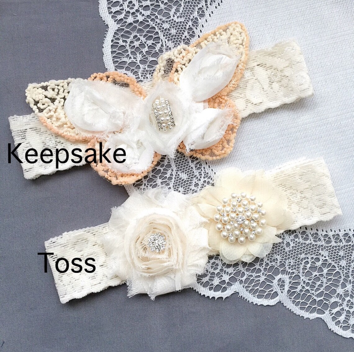 Wedding Garter Belt Set Bridal Garter Set Butterfly Ivory Lace Garter ...