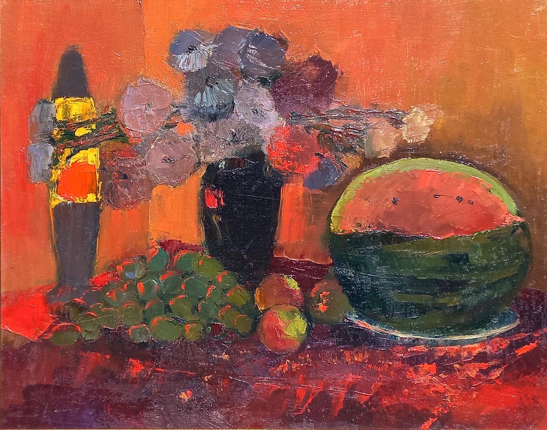 Night Still Life - Original Oil Painting on Hardboard | Modern ...