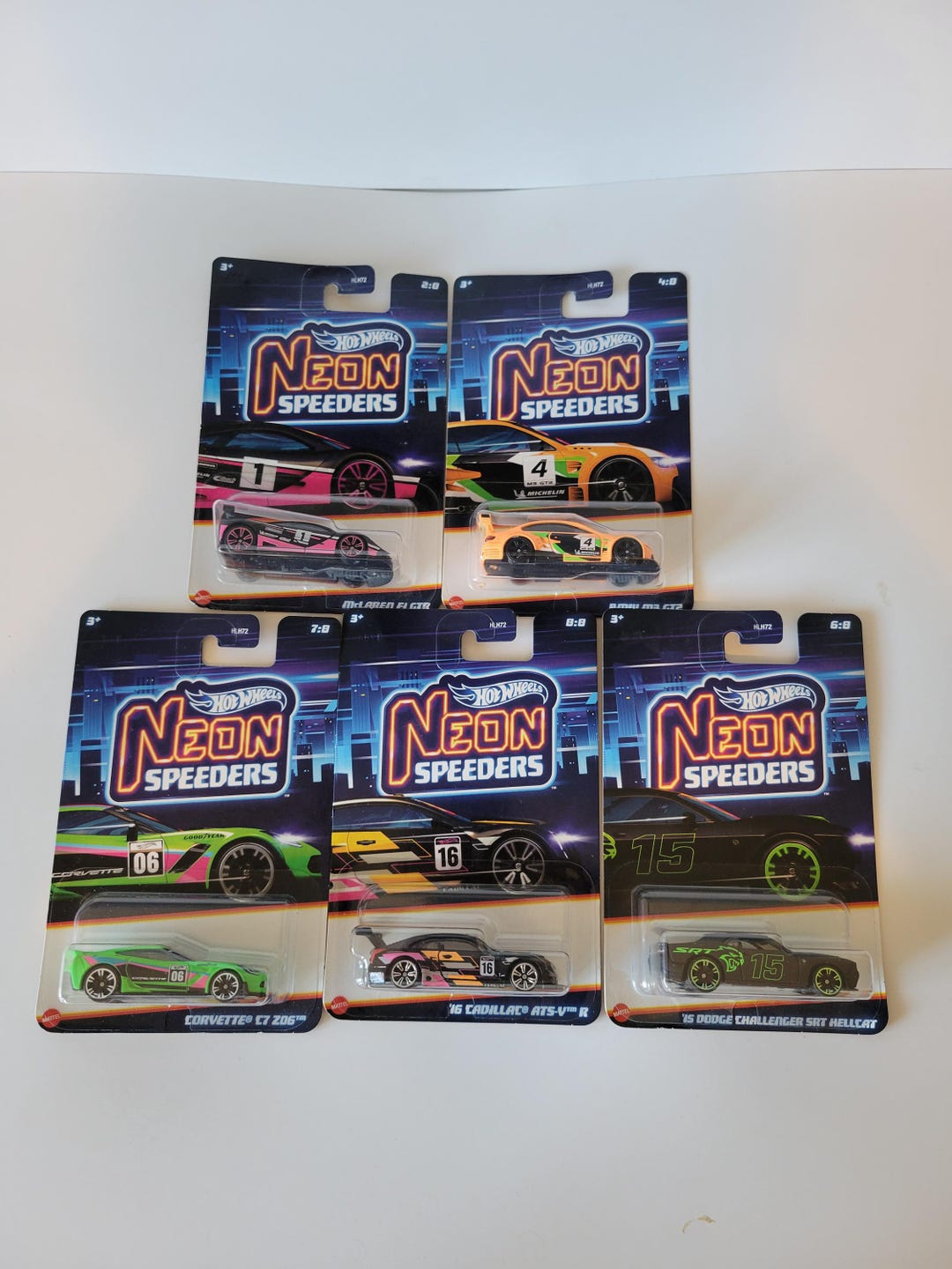 Hot Wheels Neon Speeders - Mclaren F1 Gtr / SRT Hellcat / BMW / ATS-V ...