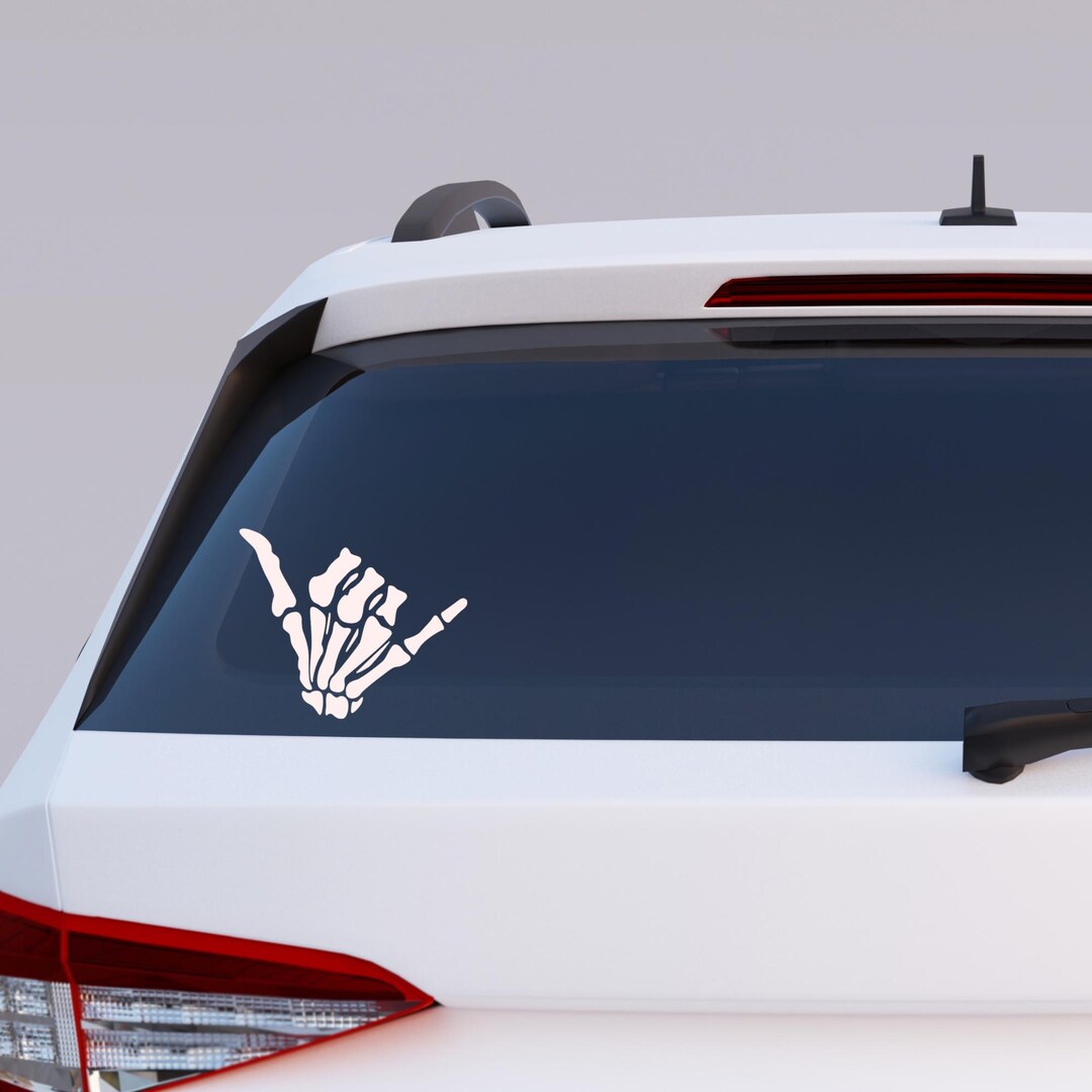 Skeleton Hand Decal | Shaka Hand Skeleton Sticker | Good Vibes Vinyl ...