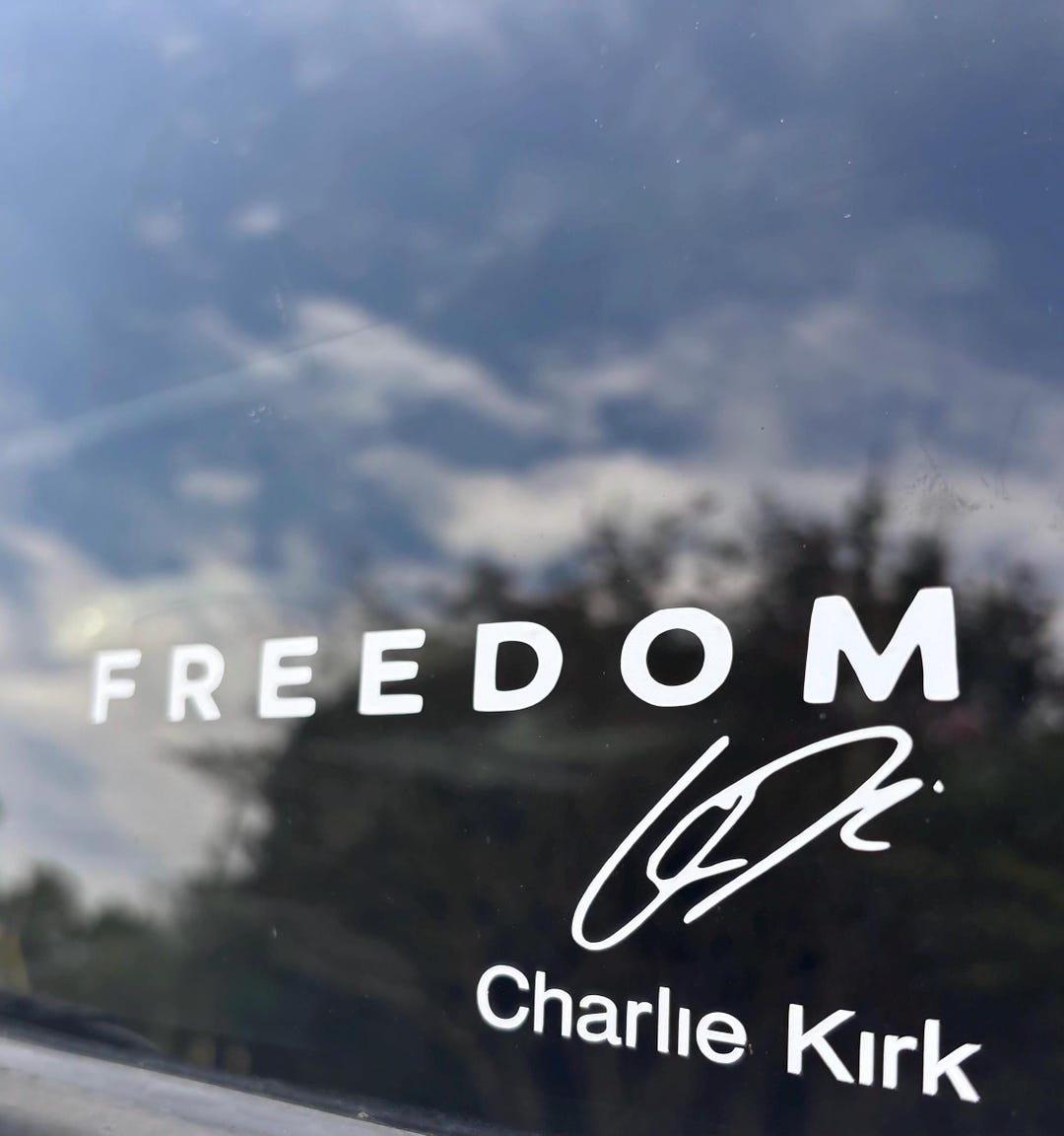FREEDOM Charlie Kirk Decal | Patriotic Car Window Sticker | Political ...
