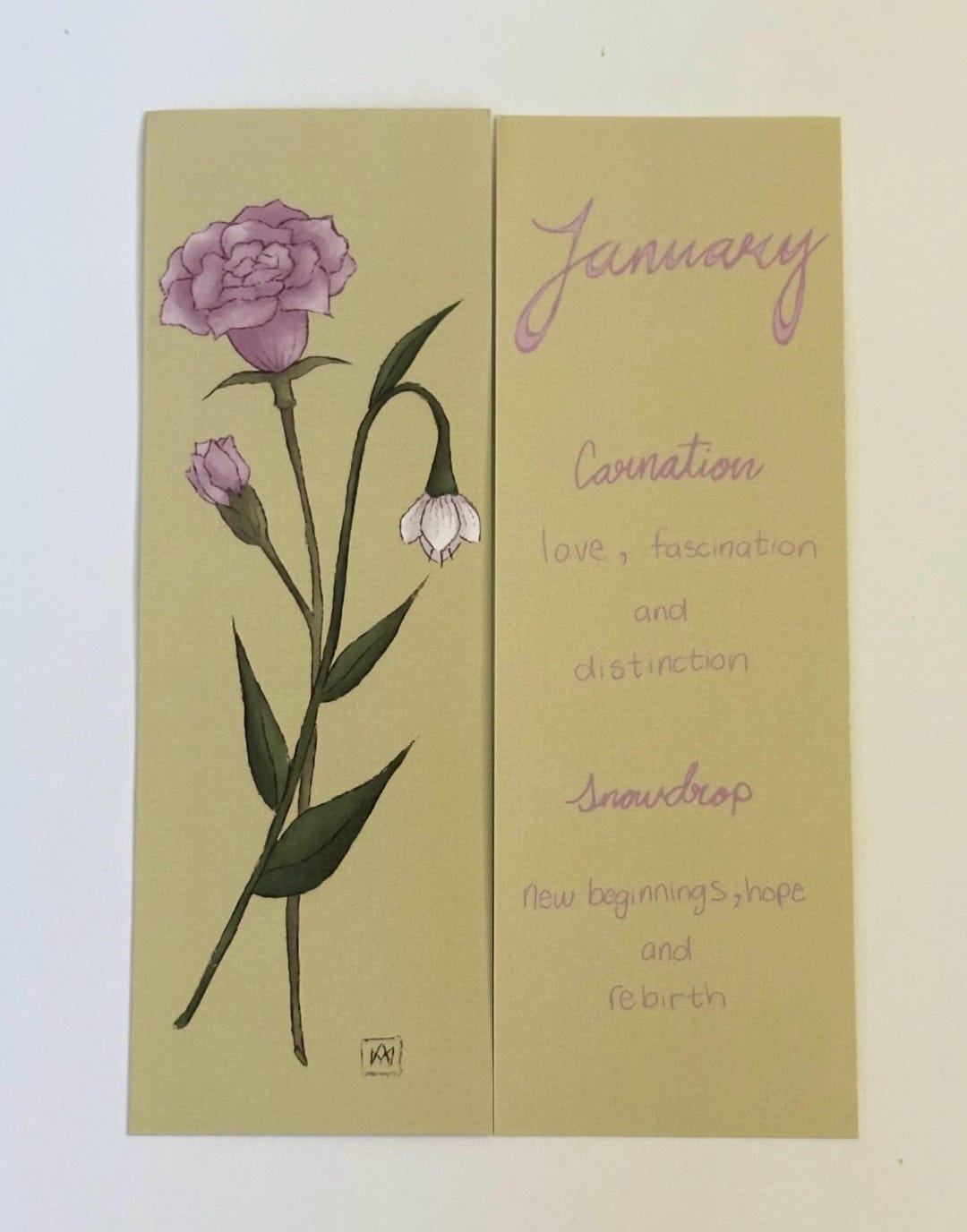 January Bookmark - Etsy