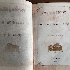 Antique German Hymnal Book | 1853 Leather Bound Gesangbuch - Etsy