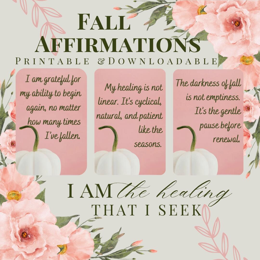 Fall Affirmation Cards: Positive Self-talk for Seasonal Change (digital ...