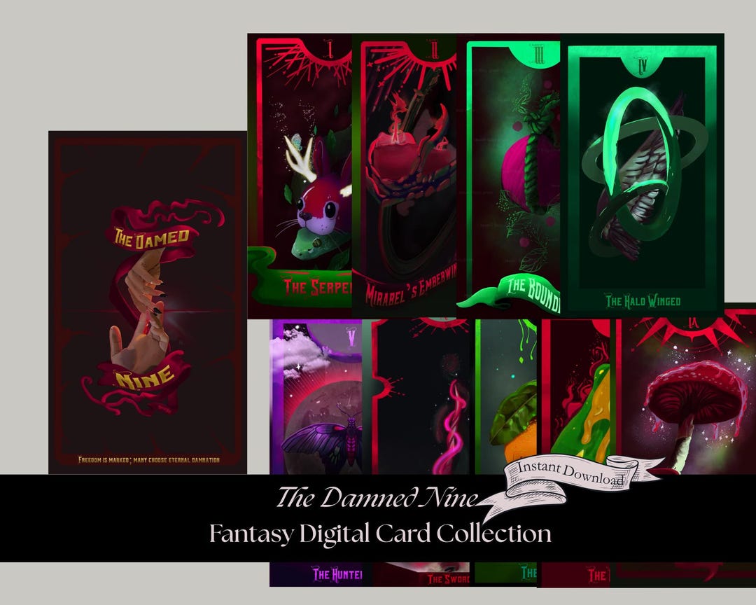 The Damed Nine | Instant Download | PNG + JPG | Card Collection ...