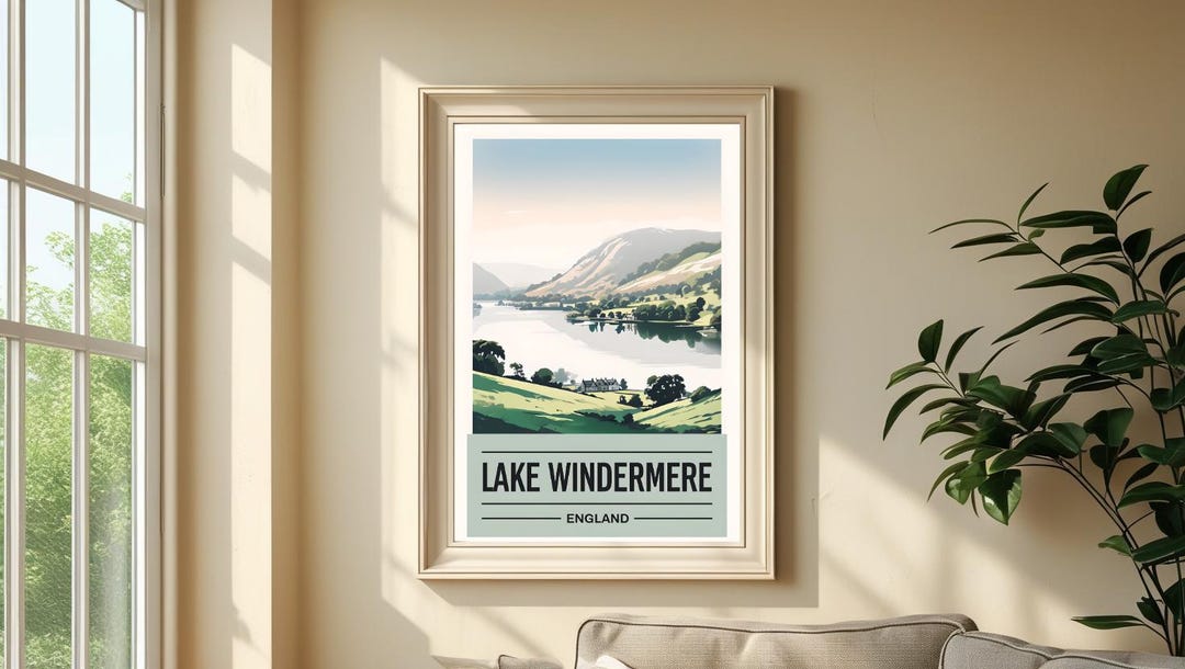 Lake Windermere, Lake District Digital Art - Travel Poster, Wall Art ...
