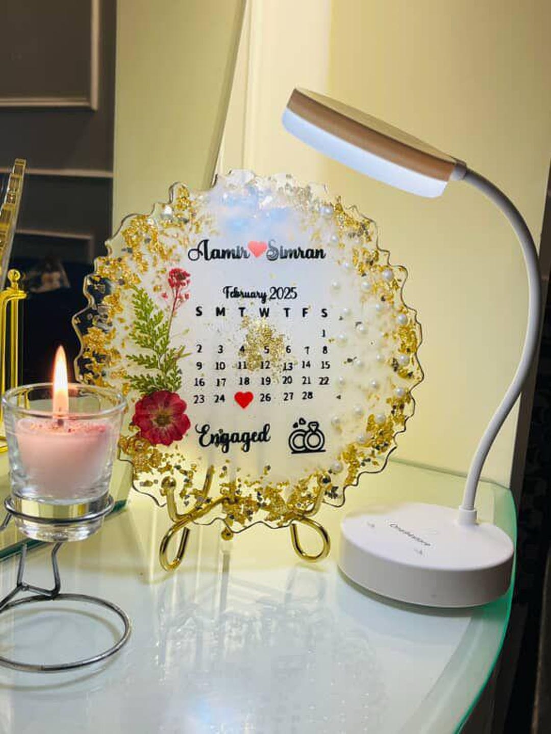 Personalized Resin Calendar for Couples|resin Art Calender for ...