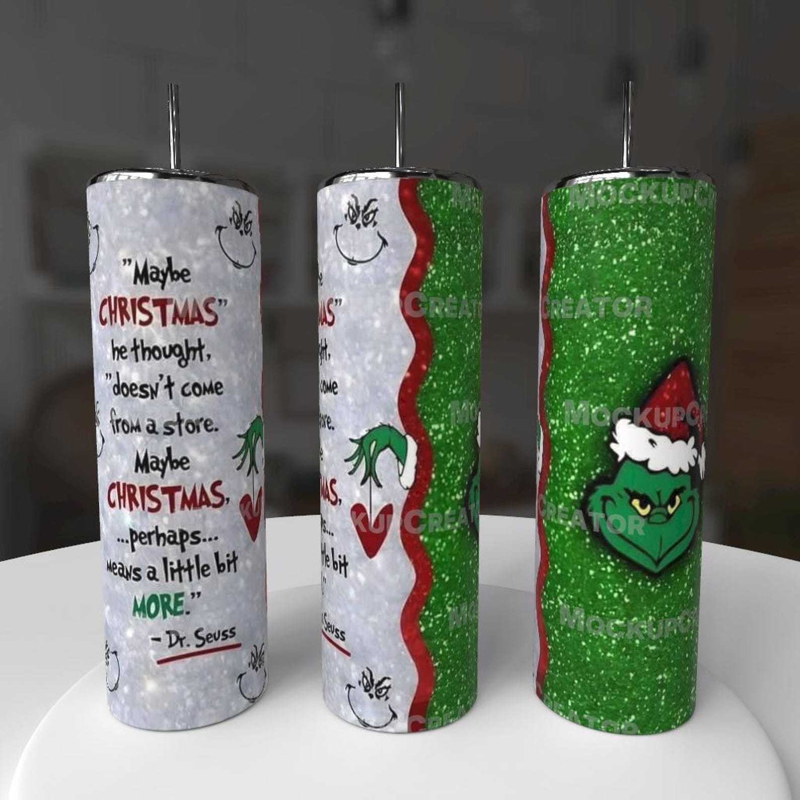 Grinch Christmas Tumbler: 20oz Metal Hot/cold Cup - Etsy