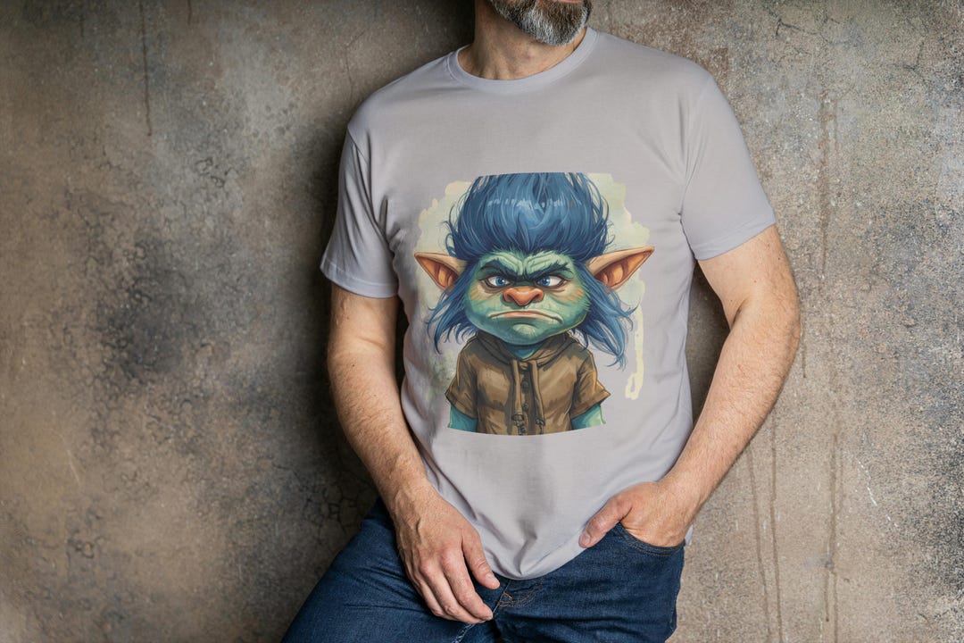 Watercolor Grumpy Troll Clipart: Fantasy Creature PNG (instant Download ...