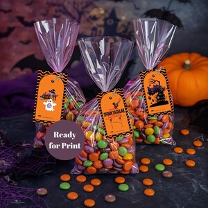 Retro Halloween Gift Tags Bundle | Printable Trick or Treat Favor Tags ...