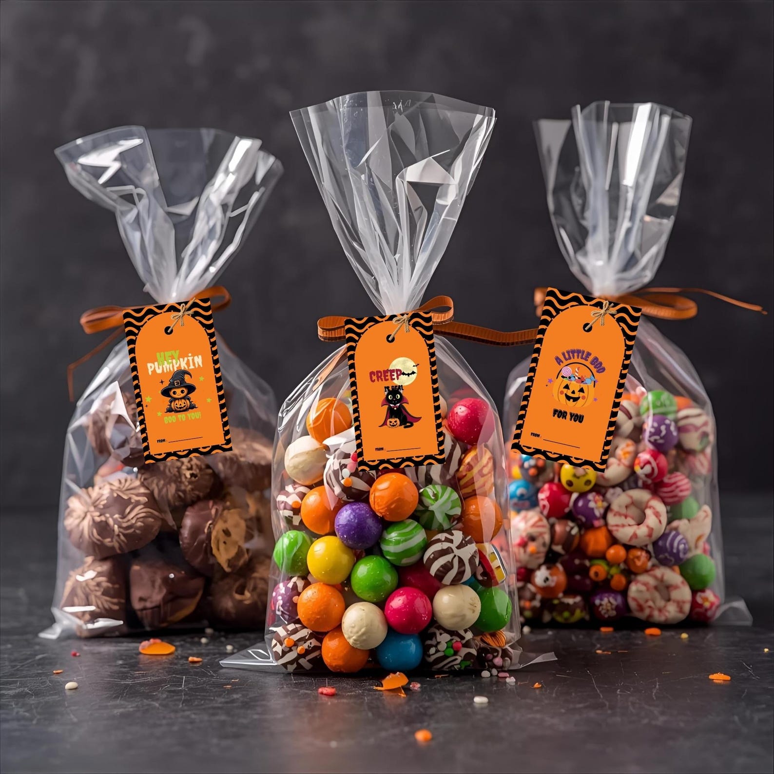 Retro Halloween Gift Tags Bundle | Printable Trick or Treat Favor Tags ...