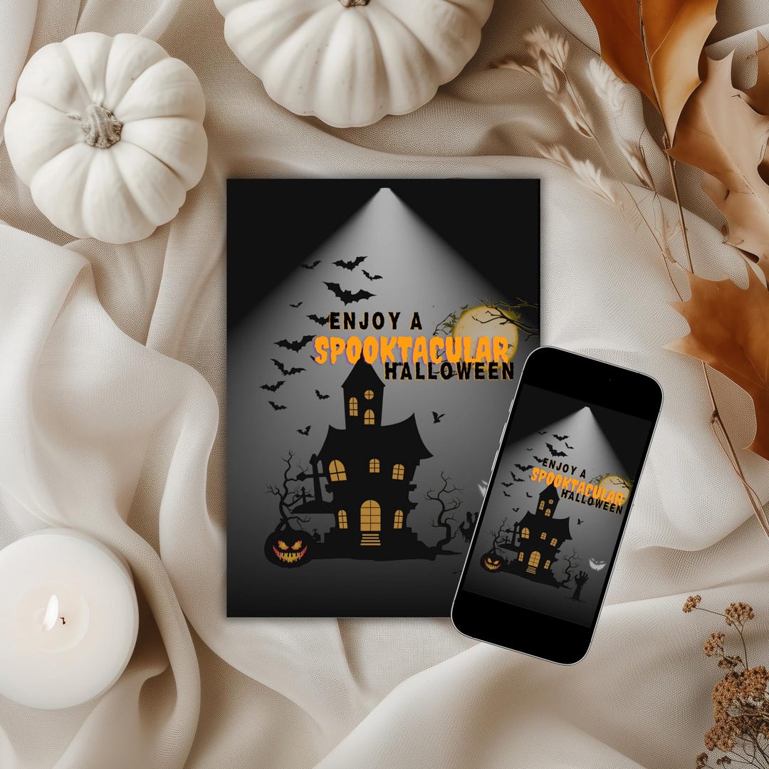 Printable Halloween Greeting Card, Spooktacular Halloween Gift Insert ...