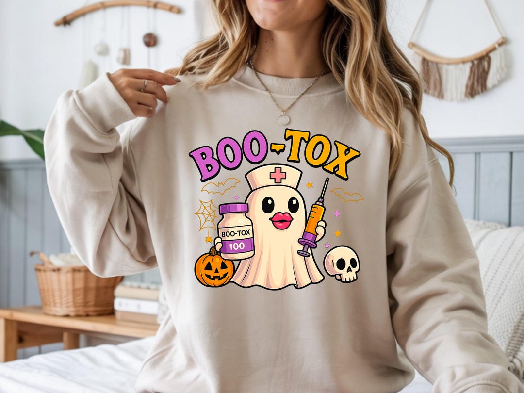 Boo-tox Halloween Nurse Ghost SVG PNG: Spooky Medical Design (digital ...
