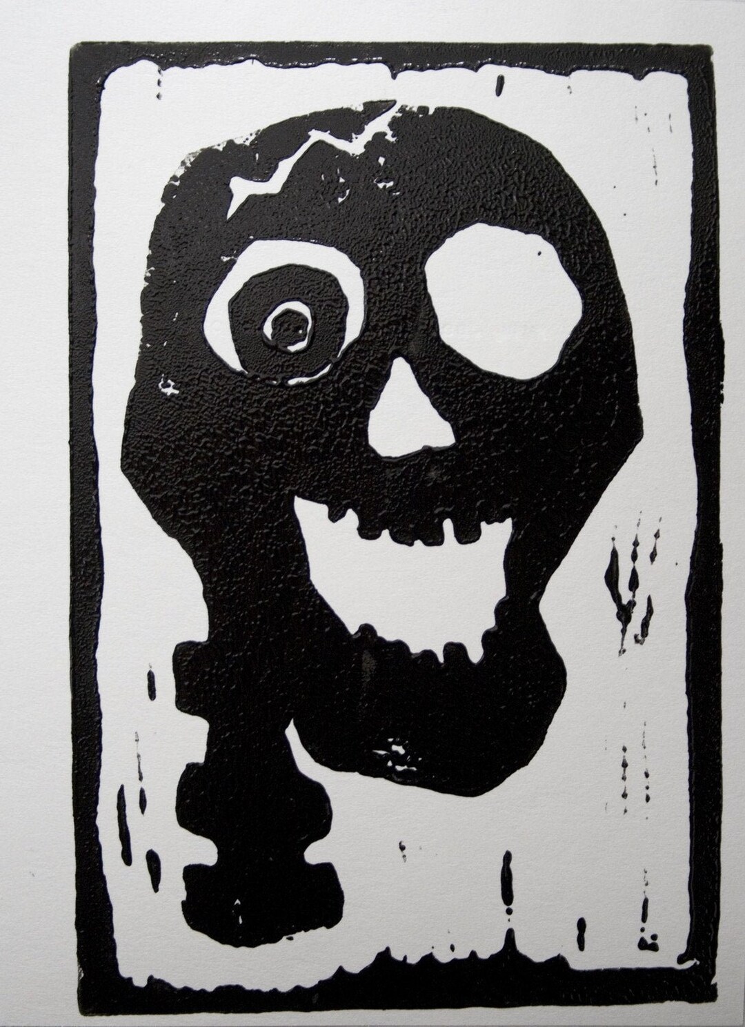 Skeleton Block Print - Etsy