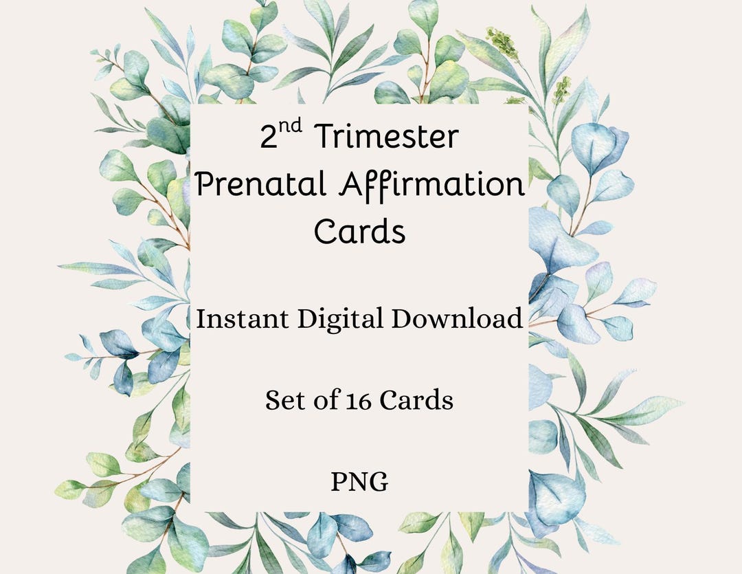 2nd Trimester Pregnancy Affirmation Cards: Printable Mantras for Moms ...