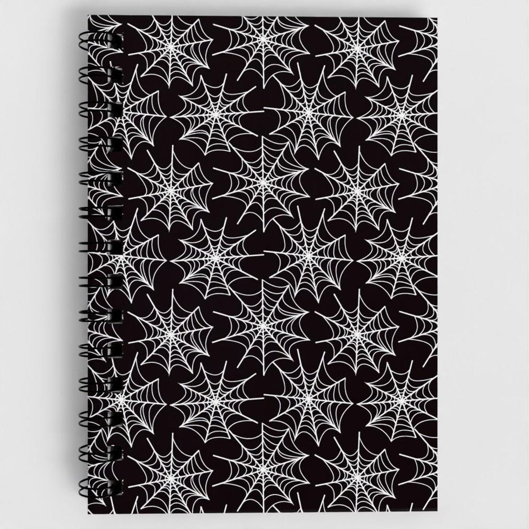 Cute and Spooky Black Spider Web Notebook With Lined Pages – Halloween ...