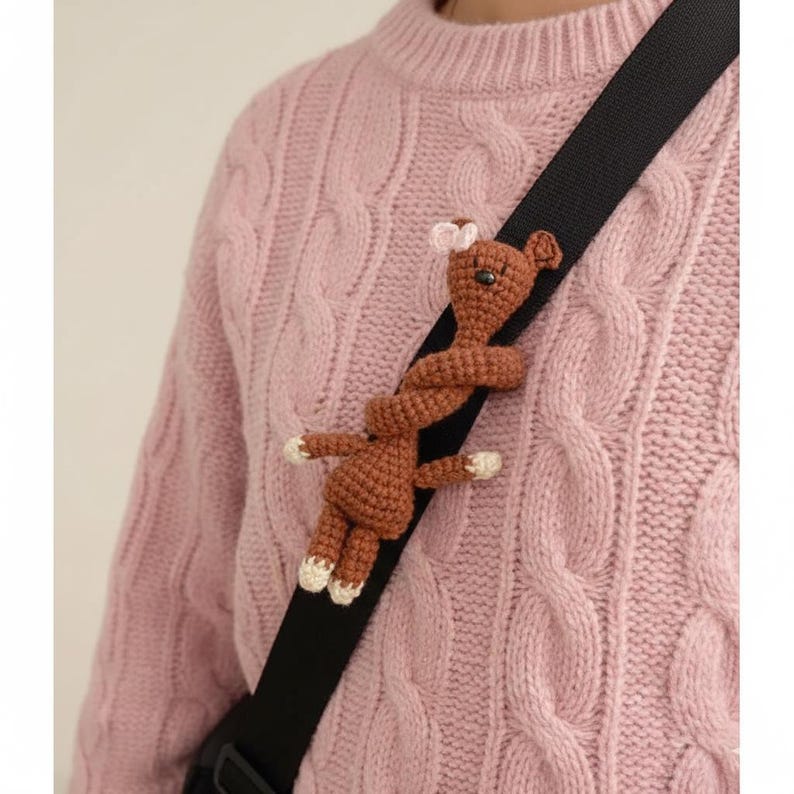 Handmade Long Neck Sloth, Squirrel Bag Charm | Long Neck Animal Crochet ...