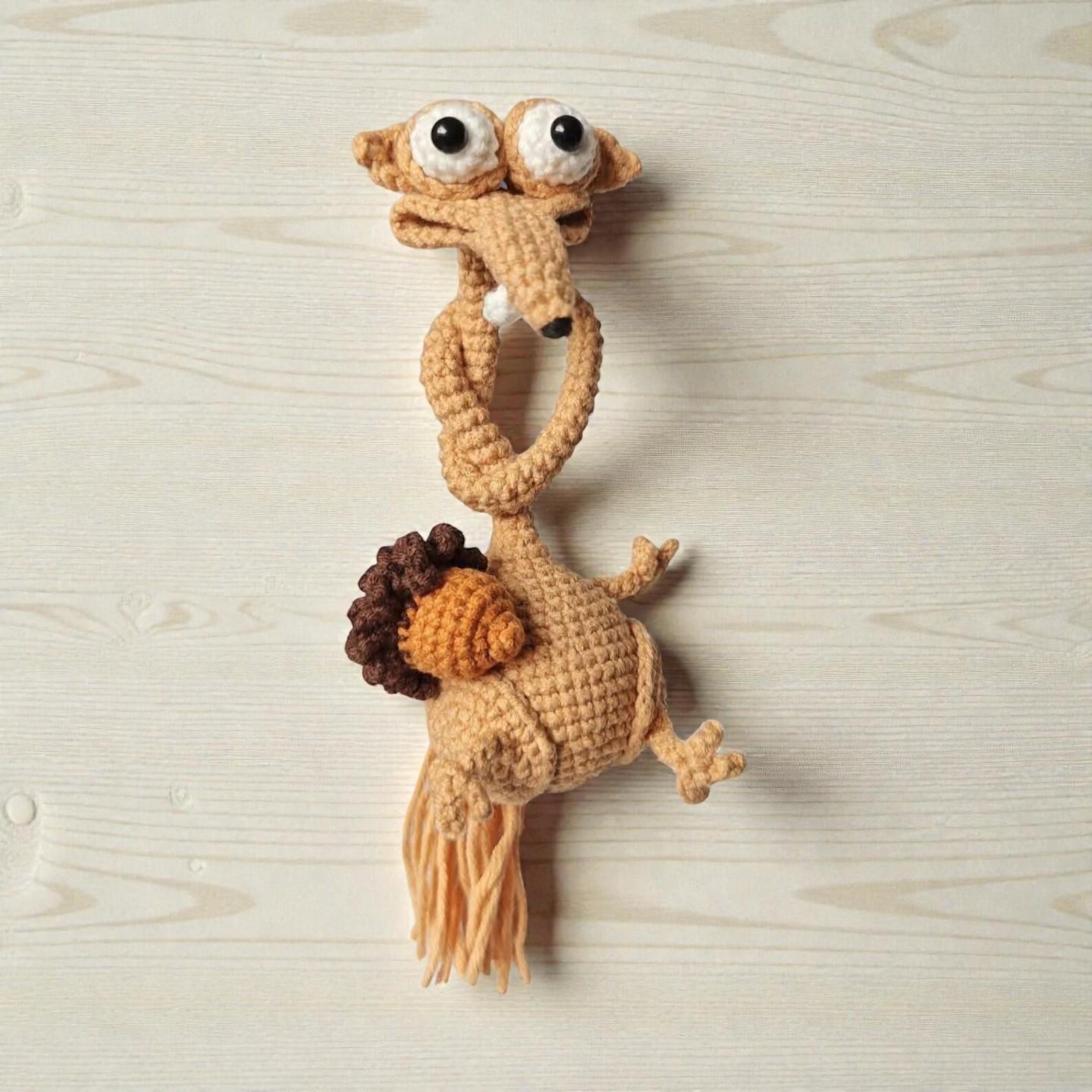 Handmade Long Neck Sloth, Squirrel Bag Charm | Long Neck Animal Crochet ...