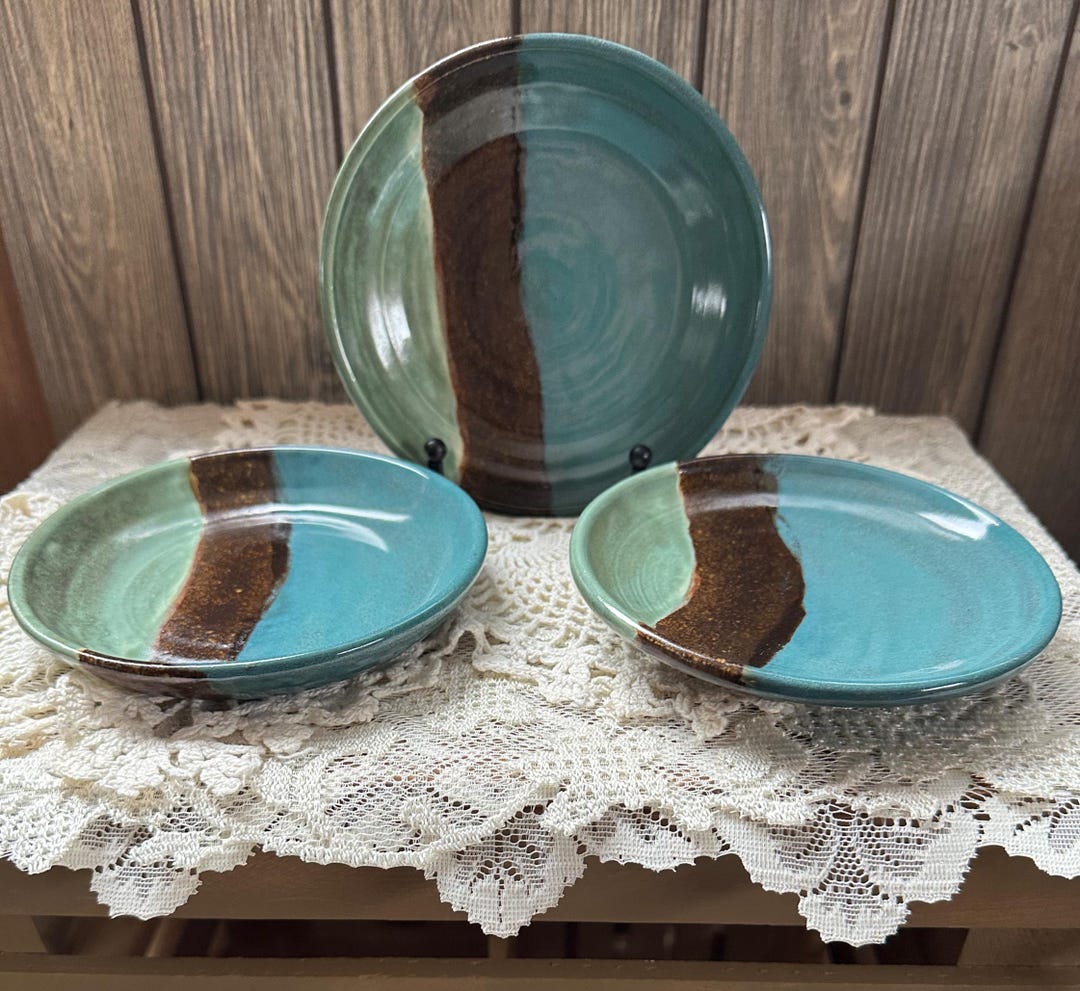 Handmade Ceramic Appetizer Plates Set of 3, 5.5" Nesting Dishes ...