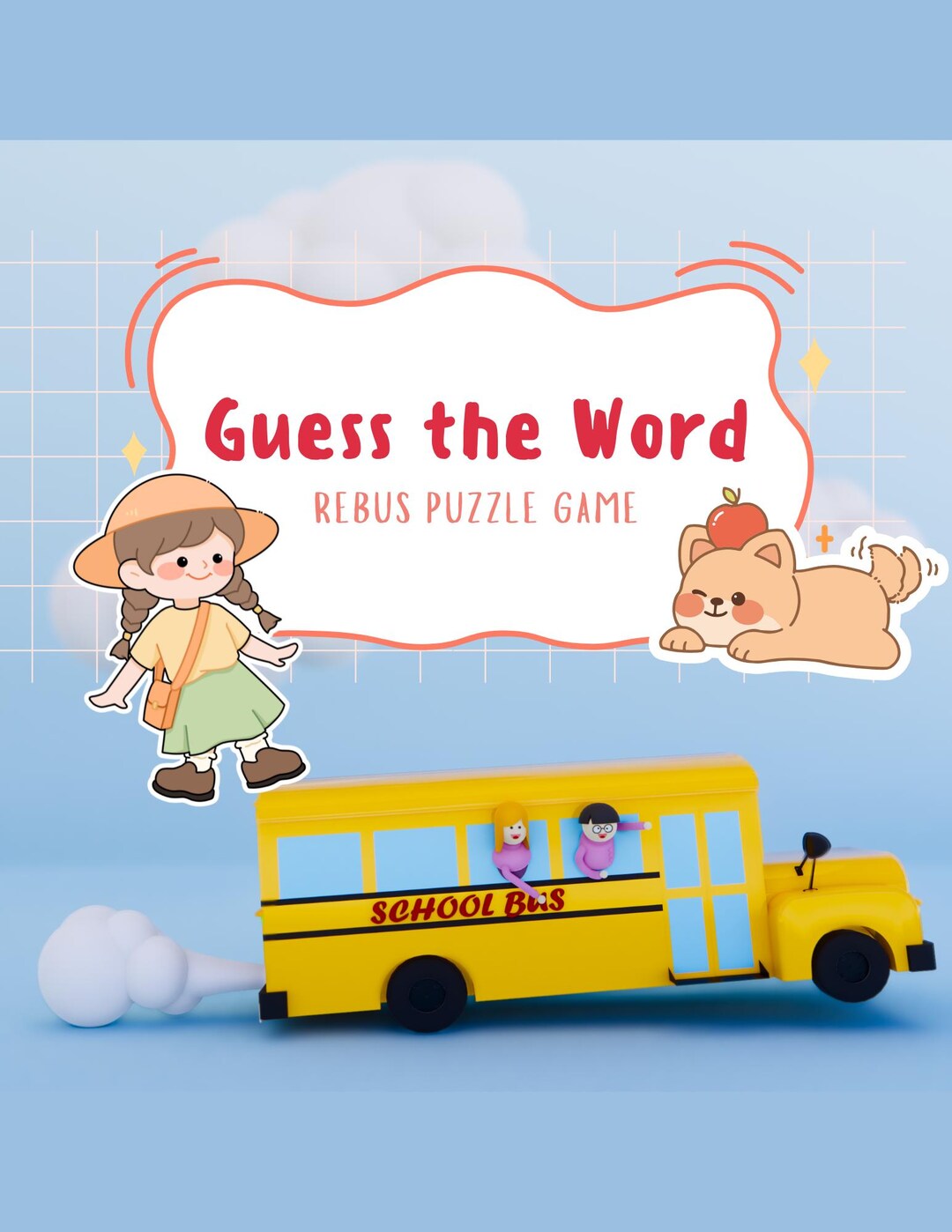 Rebus Puzzle Game: Fun Brain Teaser Printable for Kids. - Etsy