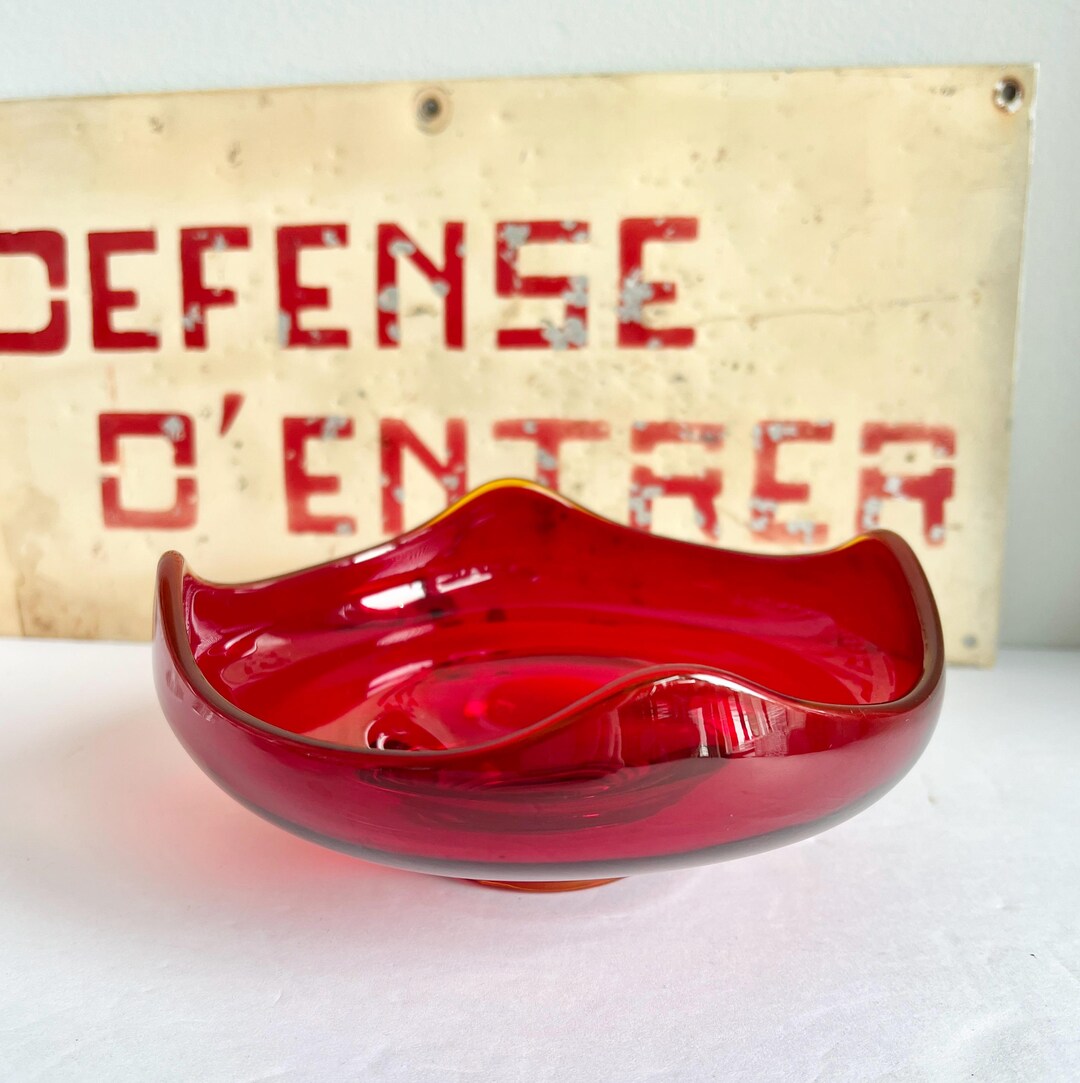 Mid CENTURY Mod Viking Ruby Dish, Epic Collection Modern Ruby Amber Art ...