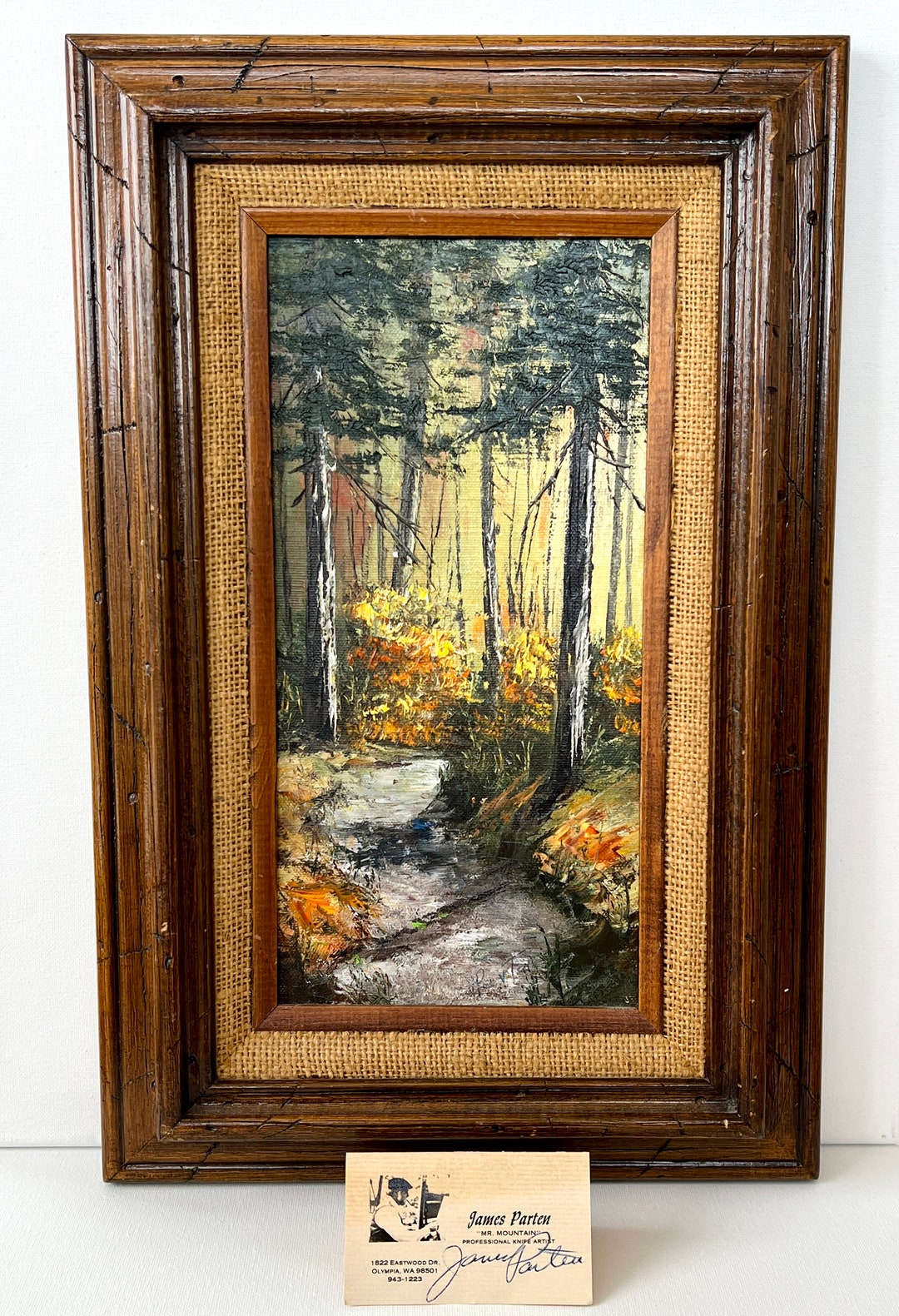 Vintage FOREST Oil Painting, Signed Painting by PNW Artist James Parten ...