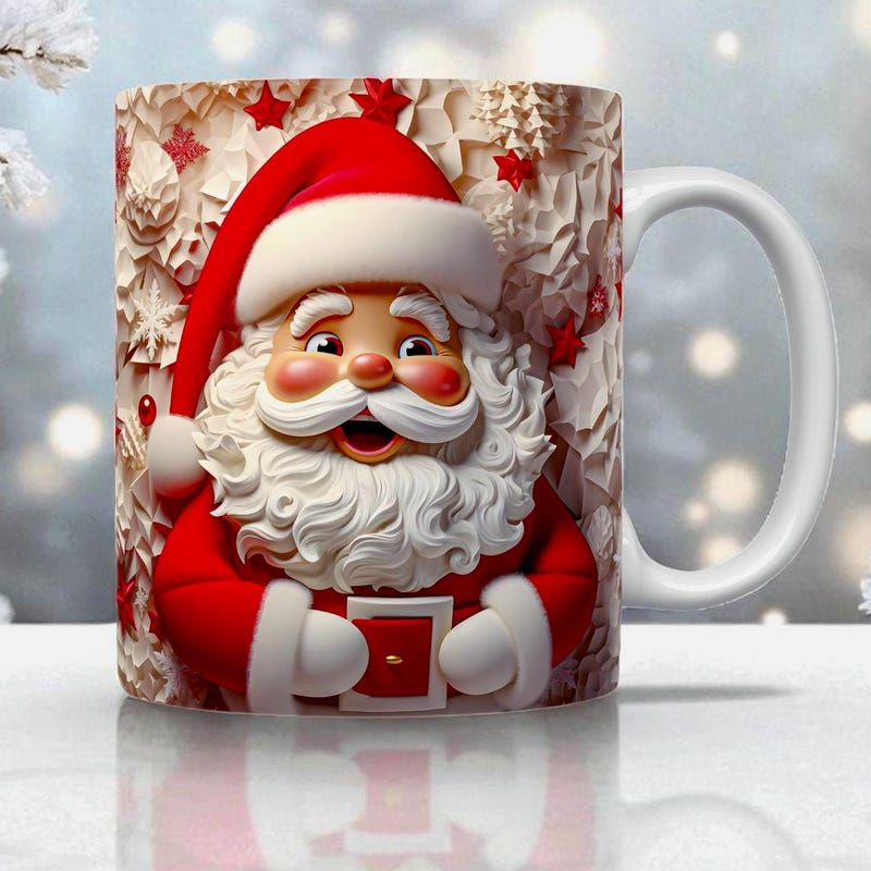Ceramic Santa Head Cup - Etsy