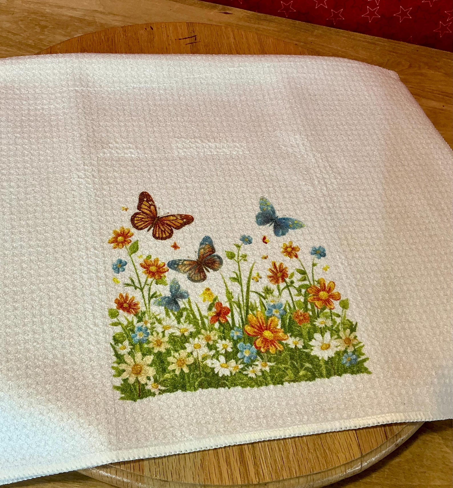 Charming Butterflies and Flowers - Customizable Kitchen Towel - Etsy