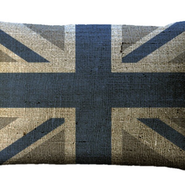 Blue and Gray Union Jack Pillow - Etsy