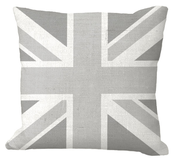 Burlap Gray Union Jack Lumbar Oblong or Square Choice 16x12 - Etsy