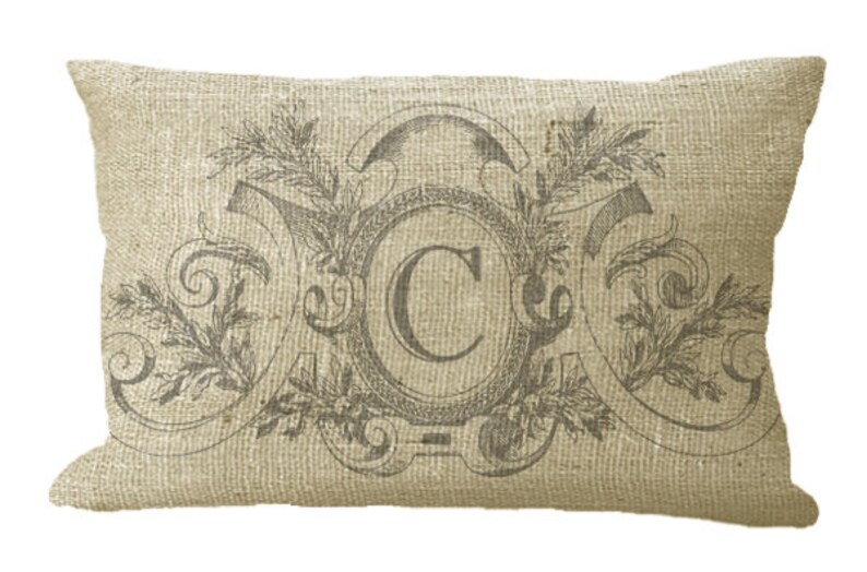 Neutral Gray Fancy Frame Custom Monogram Oblong in Choice of | Etsy