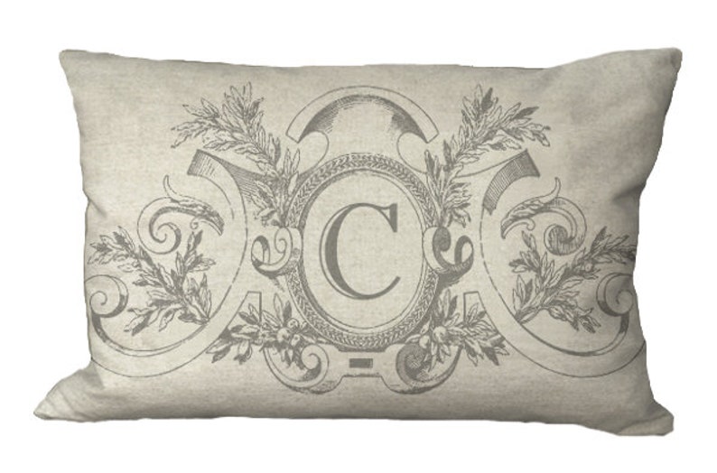 Neutral Gray Fancy Frame Custom Monogram Oblong in Choice of | Etsy