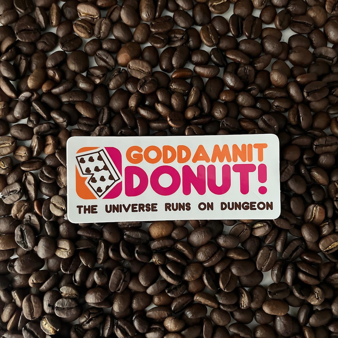 Goddamnit Donut Coffee Logo Sticker — Dungeon Crawler Carl Vinyl Decal ...