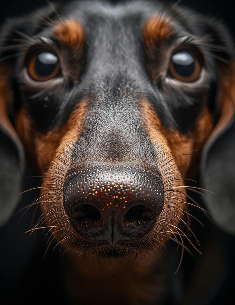 Funny Dog Nose Close-up Prints, Fisheye Perspective Gallery Wall Set ...