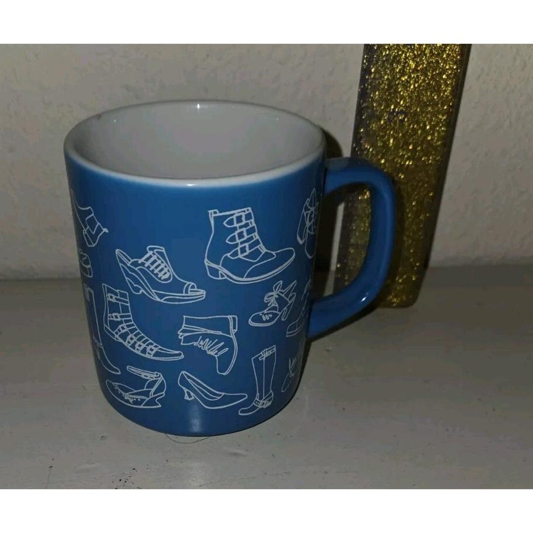 Inkea Porcelain Shoe Mug Blue Pattern Boots High Heels Shoe Lover - Etsy