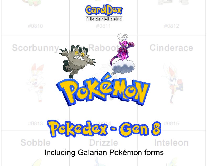 Pokémon Gen 8 Pokédex Binder Placeholder PDF – Printable Galar Pokédex ...