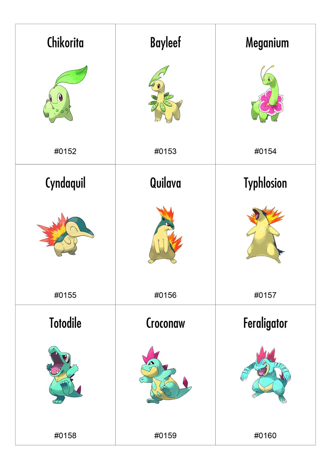 Pokédex Gen 2 Printable Binder Placeholder, Pokémon Johto Collection ...