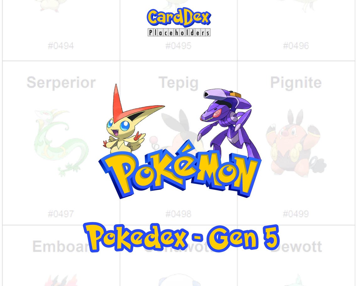 Unova Pokédex Binder Placeholders: Gen 5 Tracker (PDF Download) - Etsy