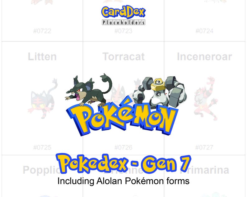Pokémon Alola Pokédex Tracker – Gen 7 Binder Placeholders (PDF) - Etsy