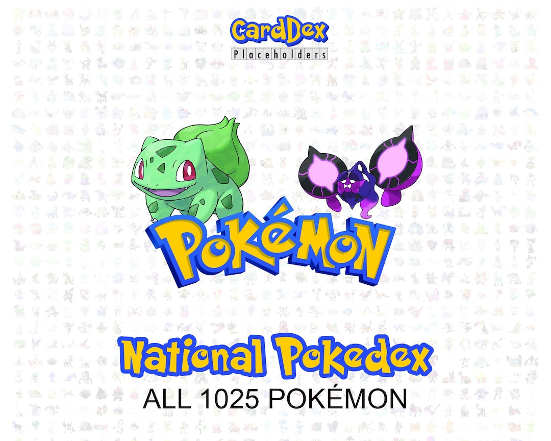 National Pokédex Master Set Printable Binder Tracker, Full Pokémon ...