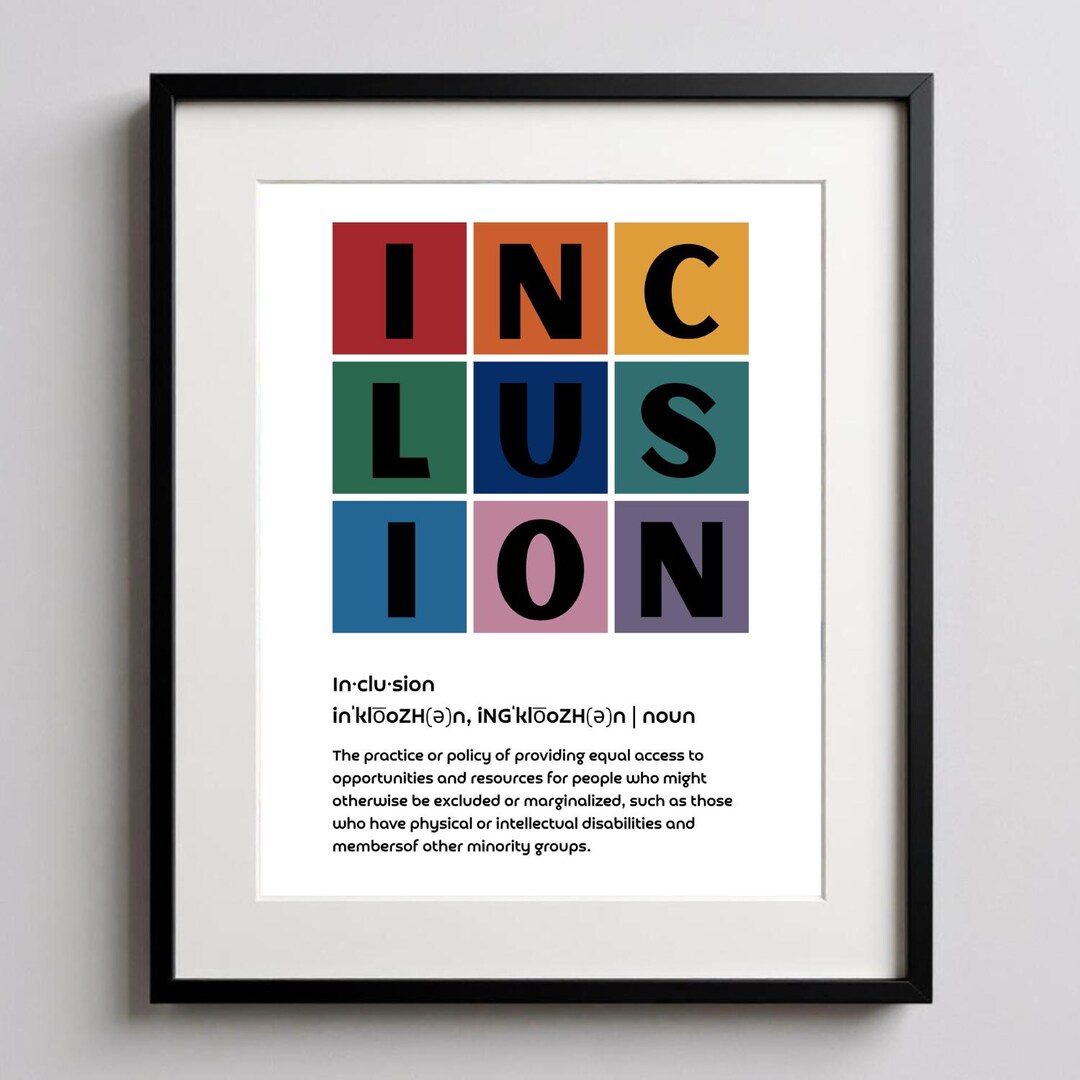 Customizable Colorful Inclusion Definition Cute Retro Digital Poster ...
