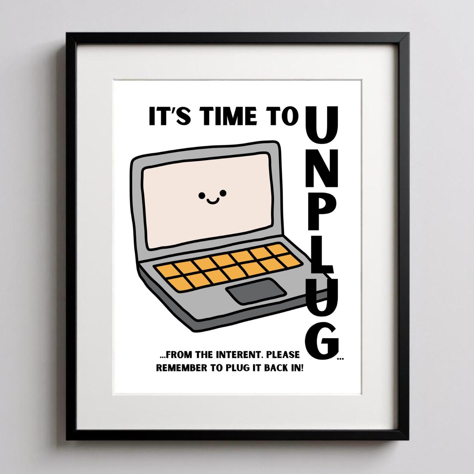 Customizable It's Time to Unplug Cute Computer or Chromebook Retro ...