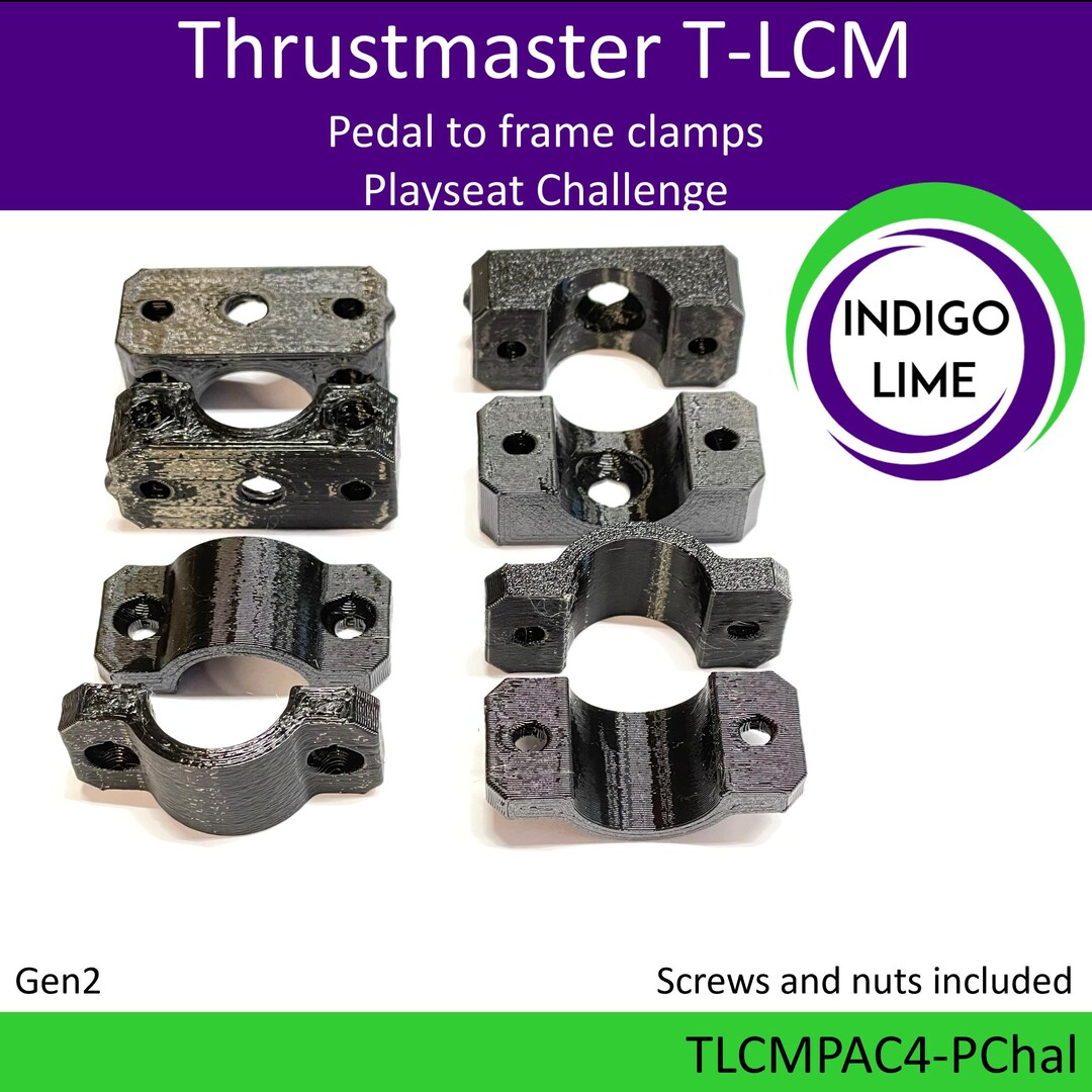 Pedal Clamps for Thrustmaster T-LCM Onto Playseat Challenge (TLCM ...