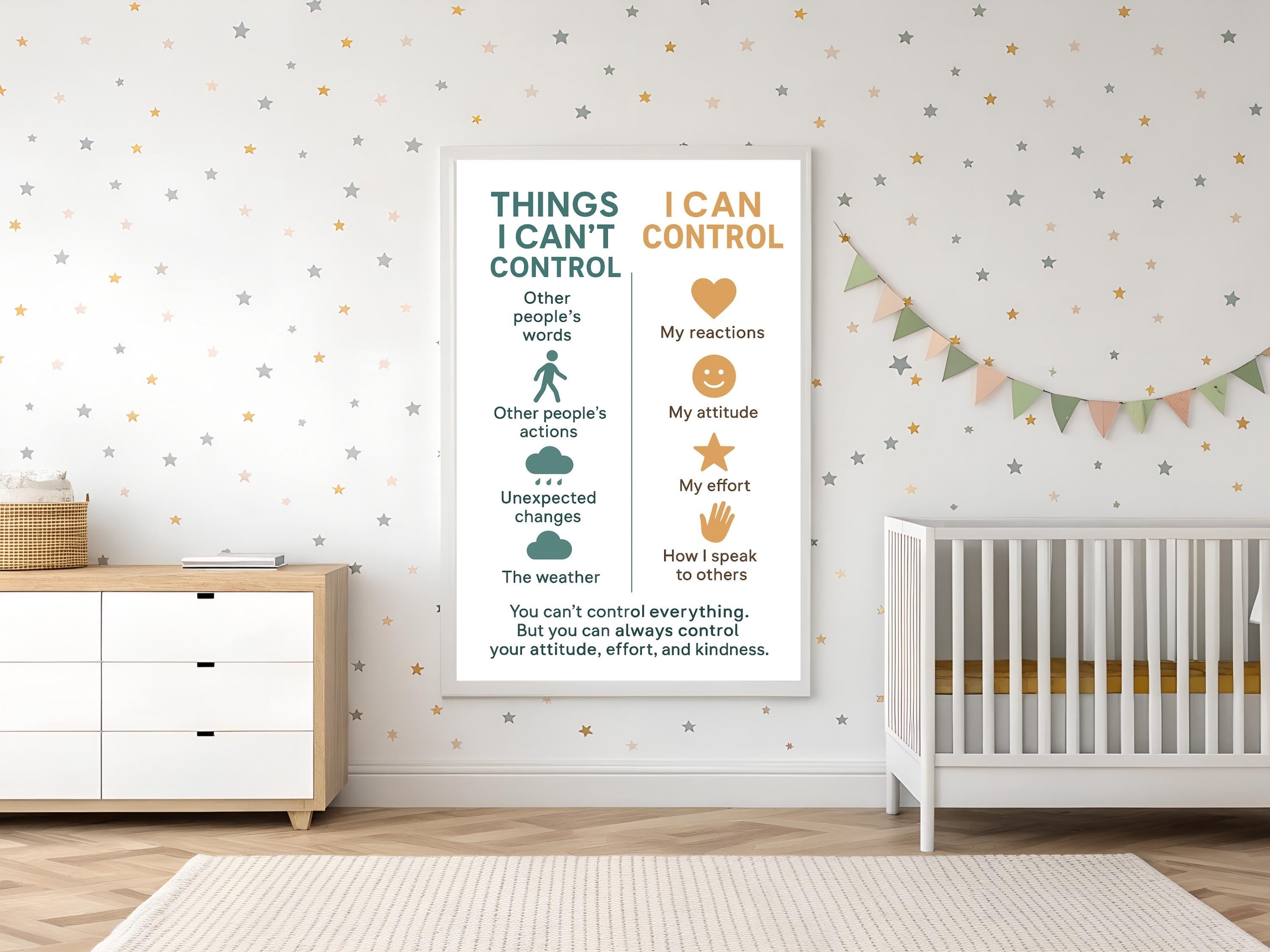 Things I Can & Can’t Control Poster , Kids Emotional Regulation Print ...