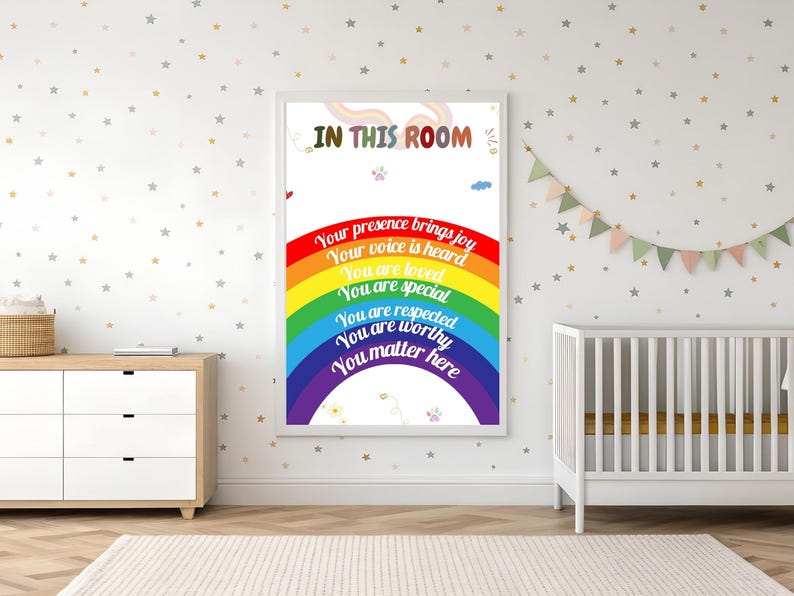 In This Room Poster , Classroom Rainbow Affirmation Print ,calm Therapy ...