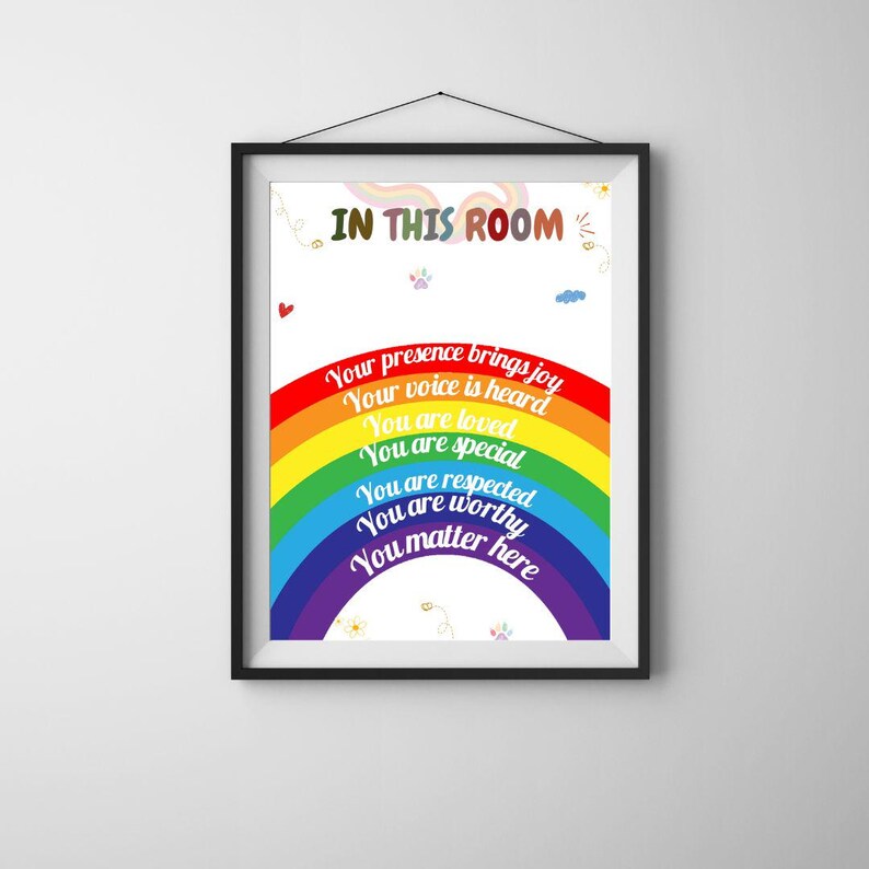 In This Room Poster , Classroom Rainbow Affirmation Print ,calm Therapy ...