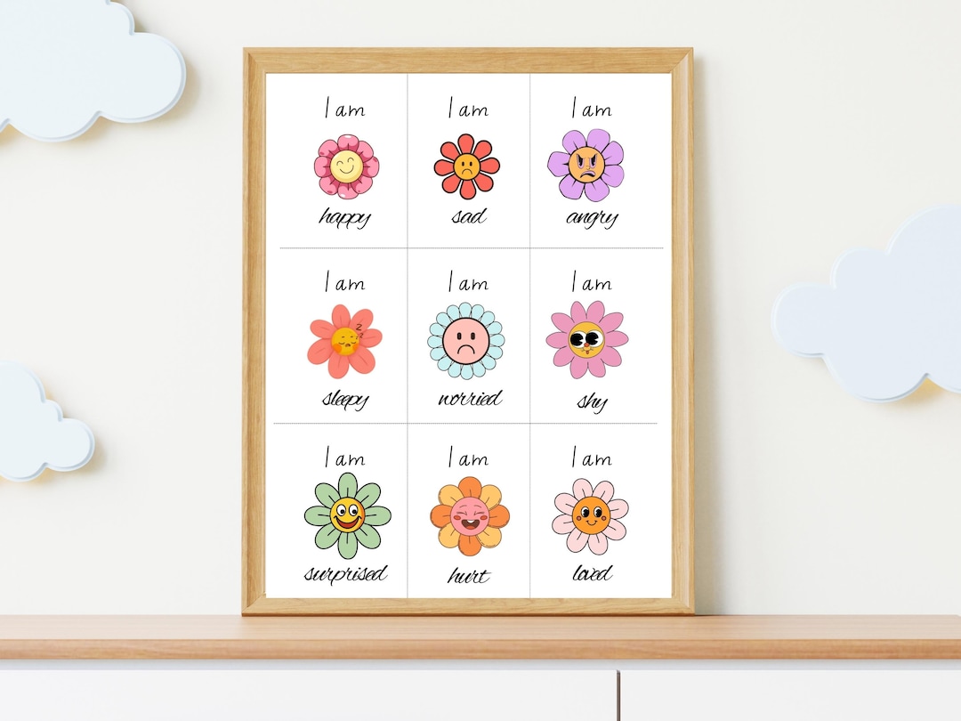 Feelings and Emotions Poster for Kids , Flower Emotion Chart Printable ...