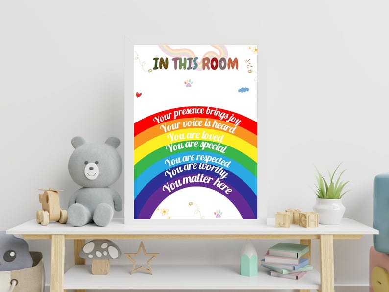 In This Room Poster , Classroom Rainbow Affirmation Print ,calm Therapy ...